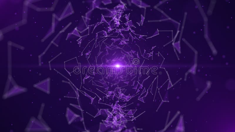 Abstract Purple Background. a Futuristic Tunnel of Moving Lines and ...