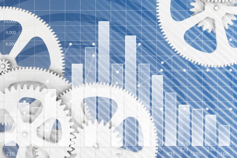 Abstract Background Gear Wheels and Chart Stock Illustration ...