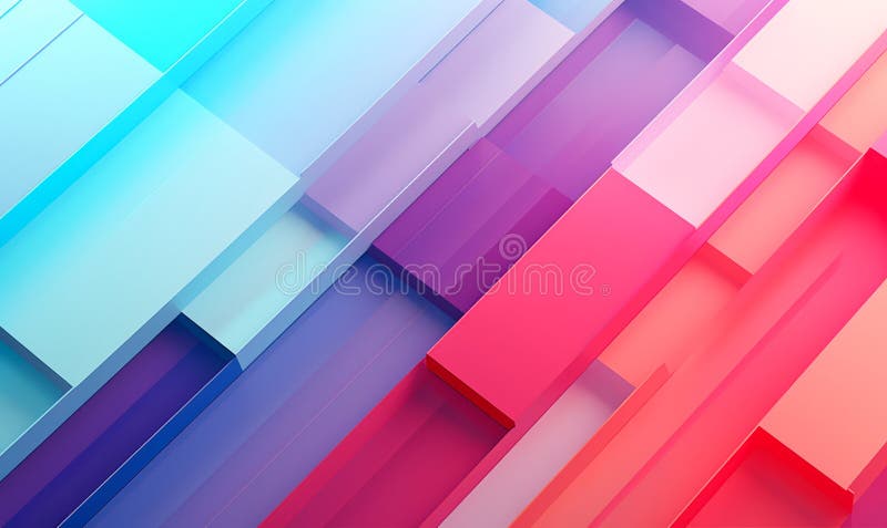 Abstract Background with Geometric Diagonal Rectangles, Red and Blue ...