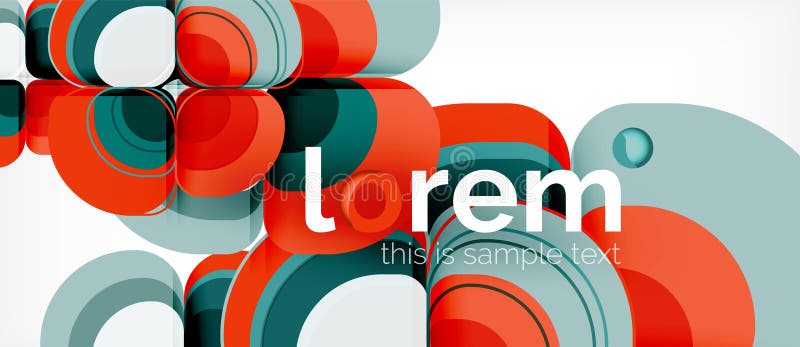 Abstract Background - Geometric Multicolored Round Shapes Composition ...