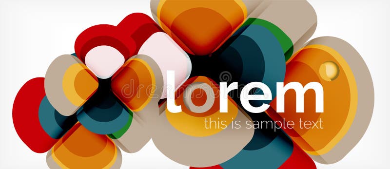 Abstract Background - Geometric Multicolored Round Shapes Composition ...