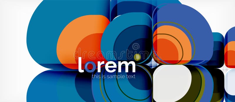 Abstract Background - Geometric Multicolored Round Shapes Composition ...