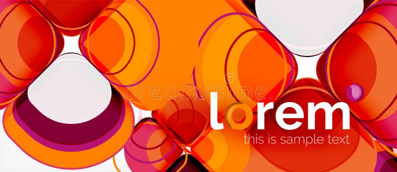 Abstract Background - Geometric Multicolored Round Shapes Composition ...