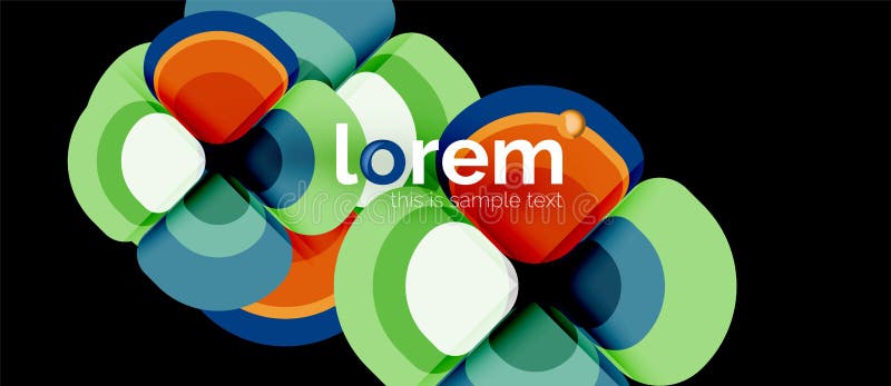 Abstract Background - Geometric Multicolored Round Shapes Composition ...