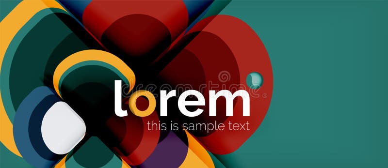 Abstract Background - Geometric Multicolored Round Shapes Composition ...