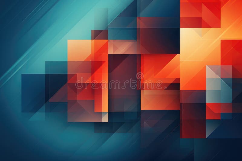 Abstract Background, Geometric Pattern with Overlapping Square Shapes ...