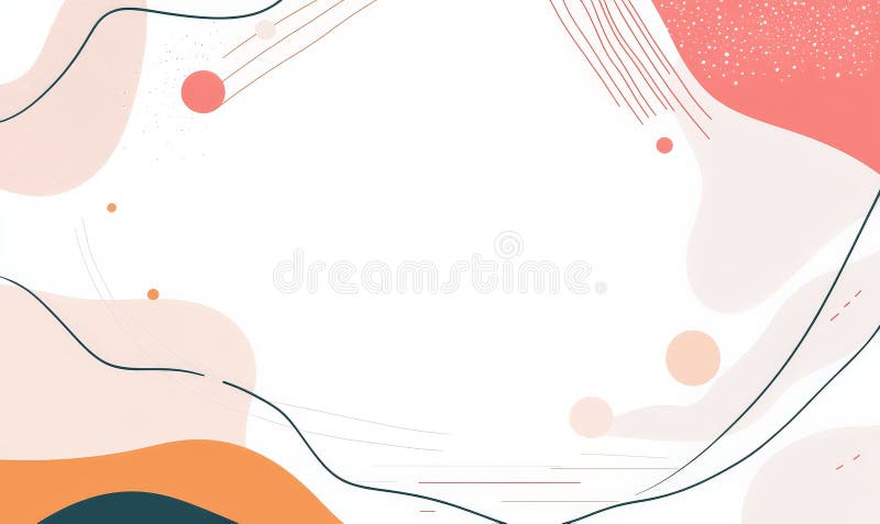 Abstract Background with Geometric Shapes and Botanical Elements in ...