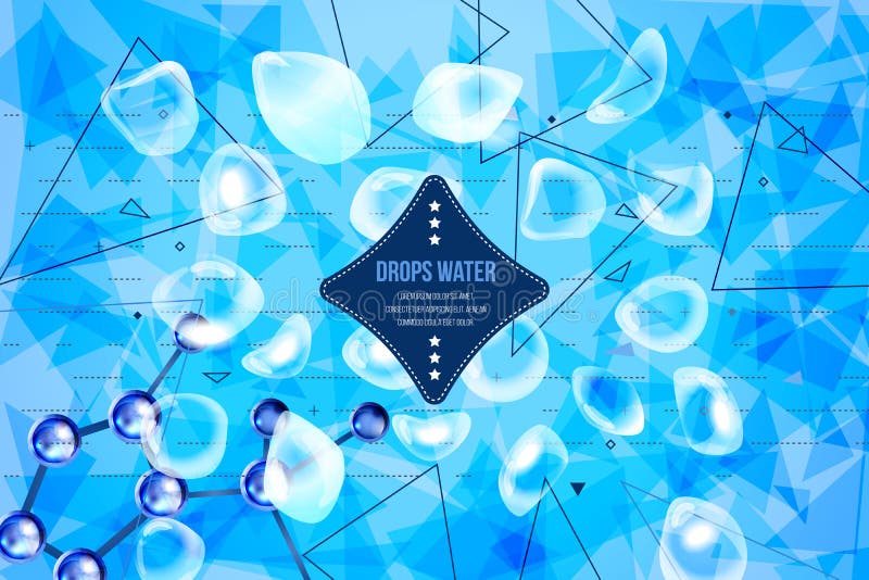 Abstract Background with Geometric Shapes and Molecules Design. Water ...