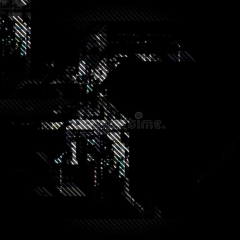 Technology Glitch Color Background with Head Face on Blue. Futuristic ...