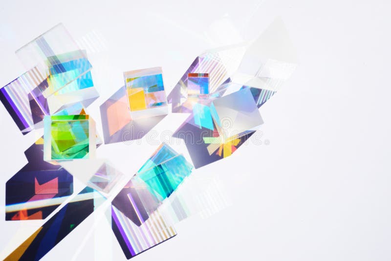 Abstract Background With Glass Geometric Figures Prisms With Light ...