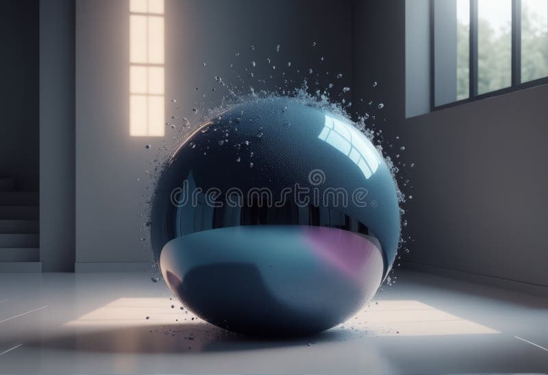 Abstract Background with Glass Sphere and Ball 3d Render of Stock Photo ...