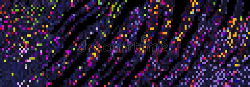 Abstract Background with Glitch Effect. Particles Move in Space Stock ...