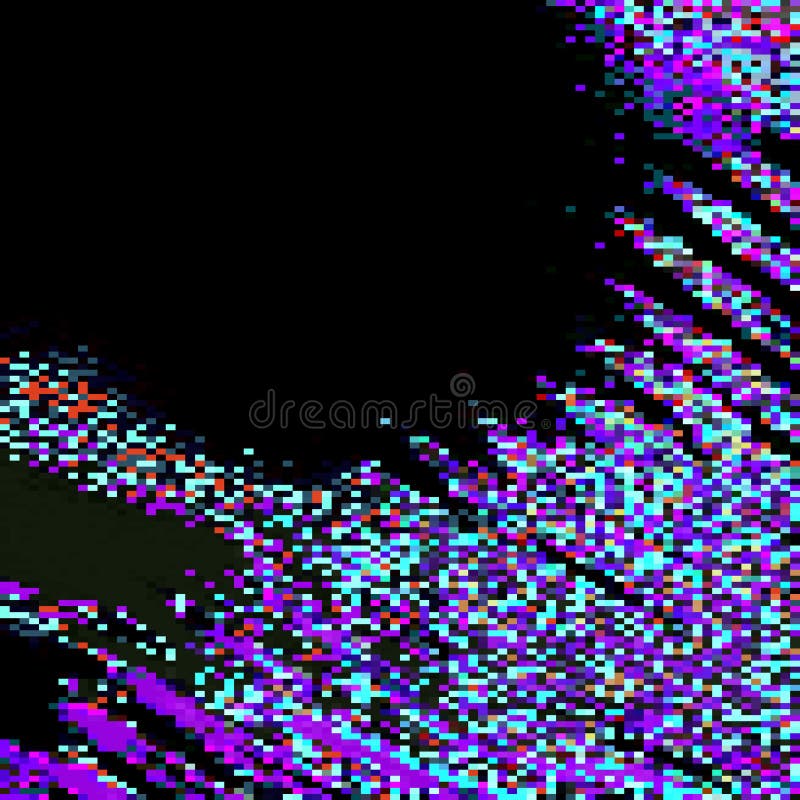 Abstract Background with Glitch Effect. Particles Move in Space Stock ...