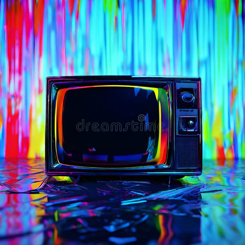 Abstract Background with a Glitched Out Television Screen Effe Stock ...