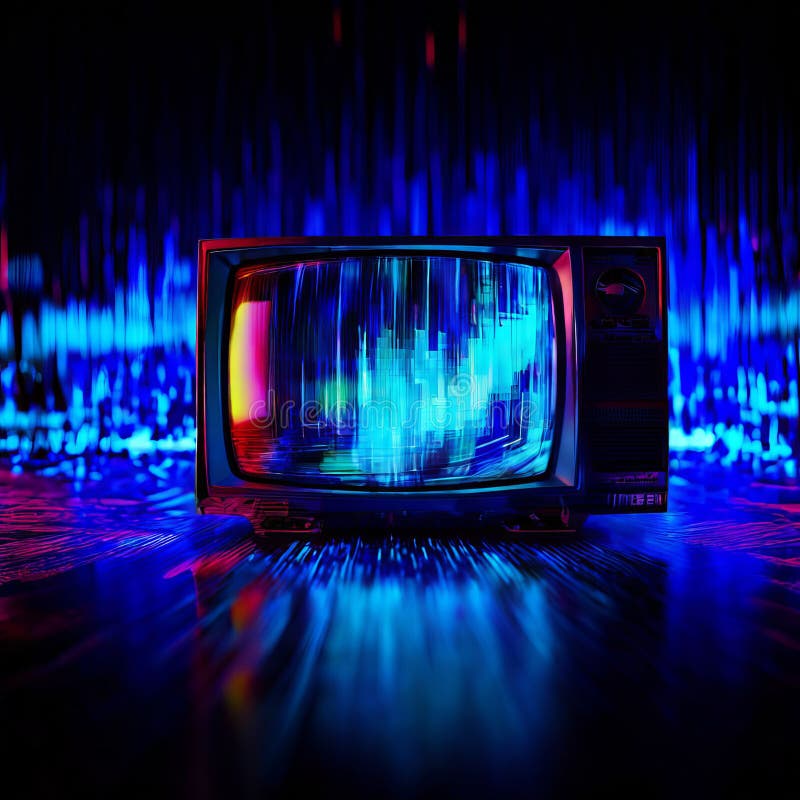 Abstract Background with a Glitched Out Television Screen Effe Stock ...
