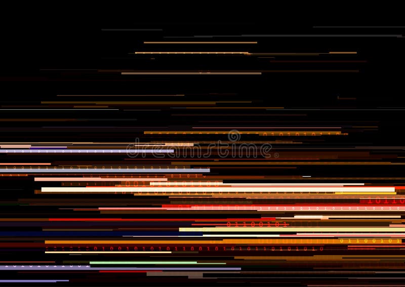 Abstract Background with Glitched Vertical Stripes, Stream Line Binary Code Background with Two ...