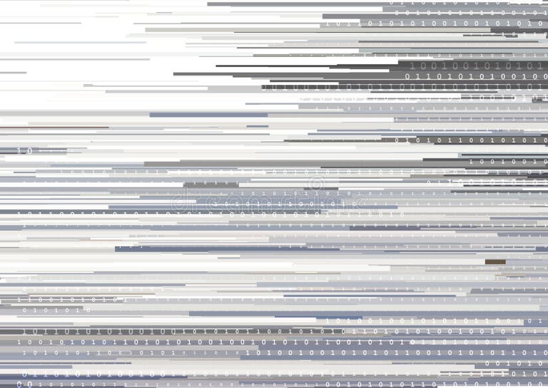 Abstract Background with Glitched Vertical Stripes, Stream Line Binary Code Background with Two ...