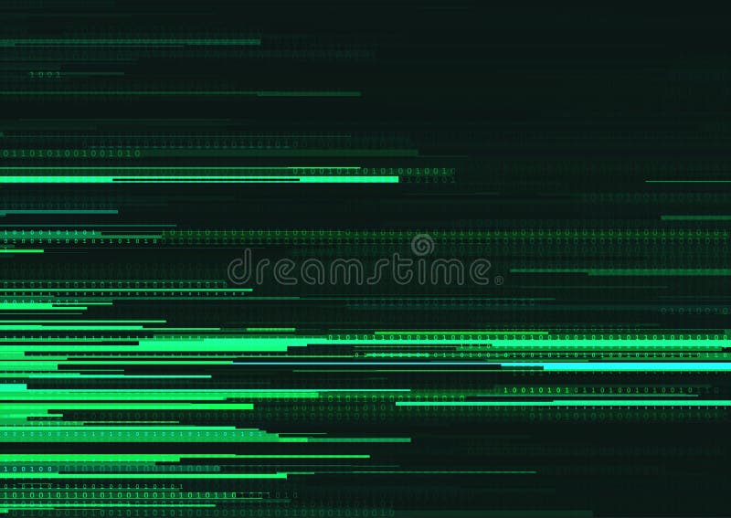 Abstract Background with Glitched Vertical Stripes, Stream Line Binary Code Background with Two ...