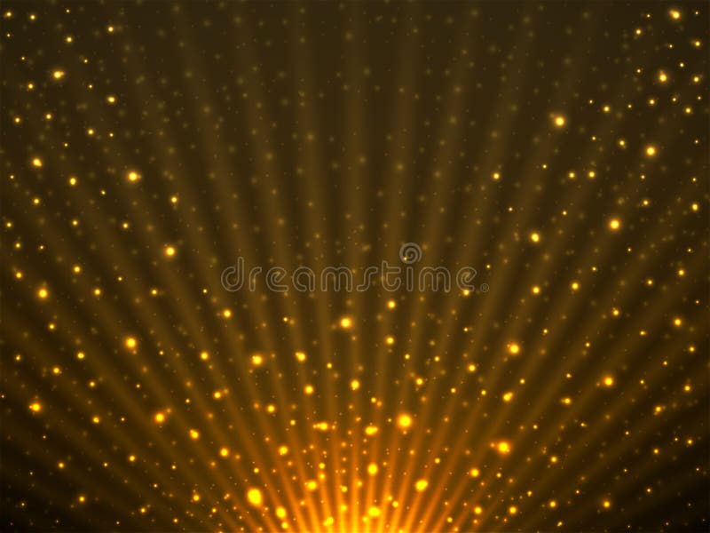 Abstract Background with Glitter Particles and Glowing Rays Stock ...
