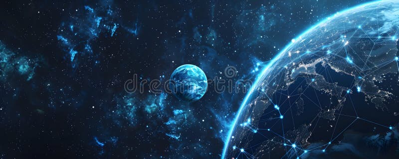 Abstract Global Network with Digital Communication Background - AI ...