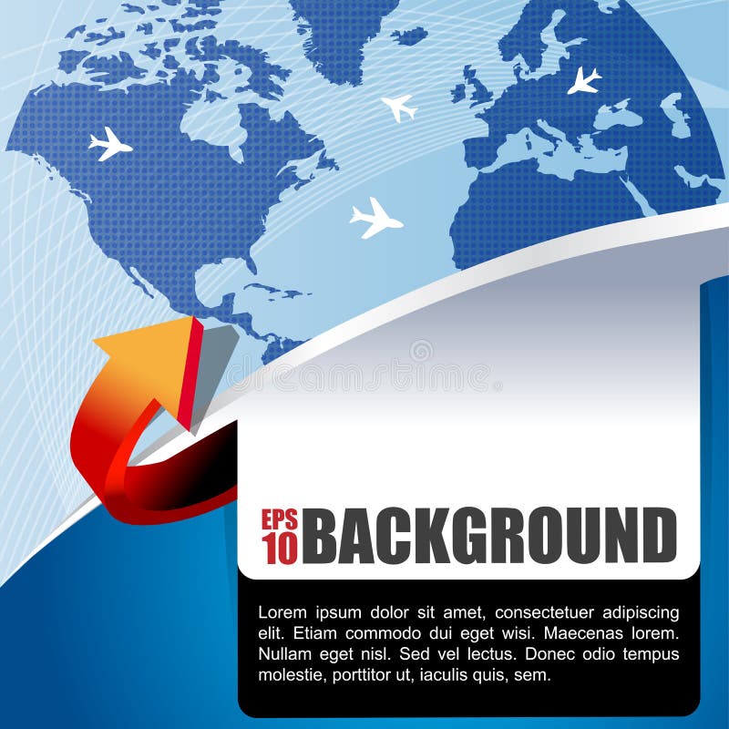 Abstract Background with Globe and Aircraft Stock Vector - Illustration ...