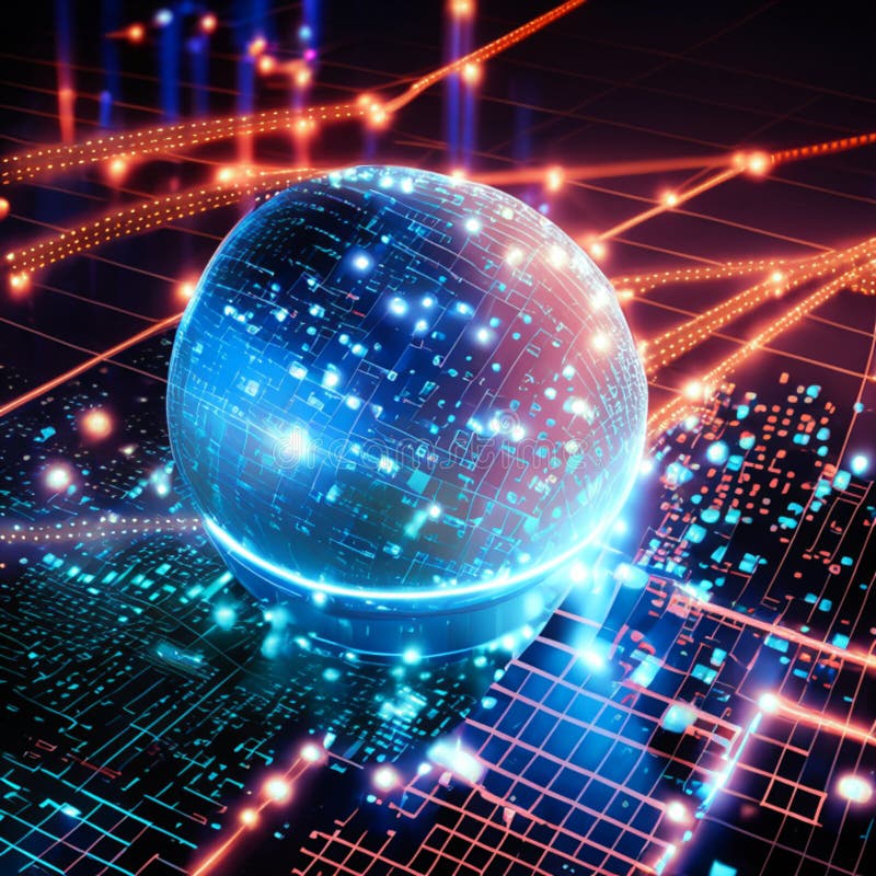 Abstract Background With Globe And Binary Code 3d Rendering Computer