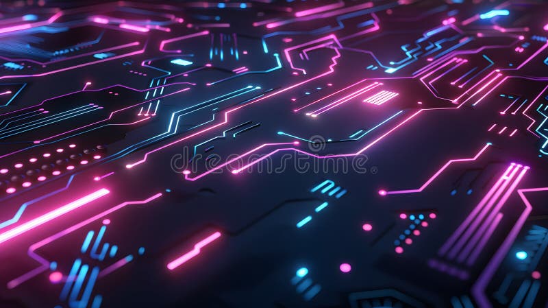 Glowing Circuit Board Background with Neon Lights - AI Generated Stock ... Glowing Circuit Board Background with Neon Lights - AI Generated Stock ...