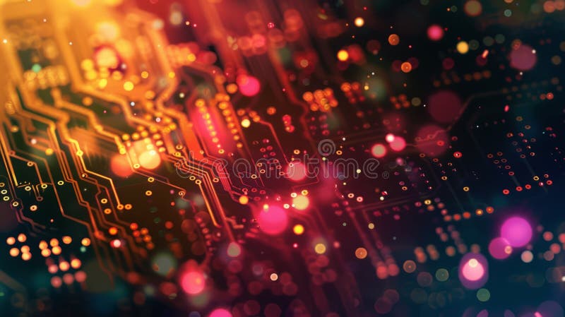 Abstract Background Glowing Electronic Circuits Bright Abstract ...