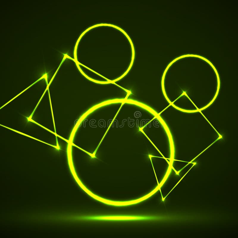 Abstract Background of Glowing Geometric Shapes Stock Vector ...