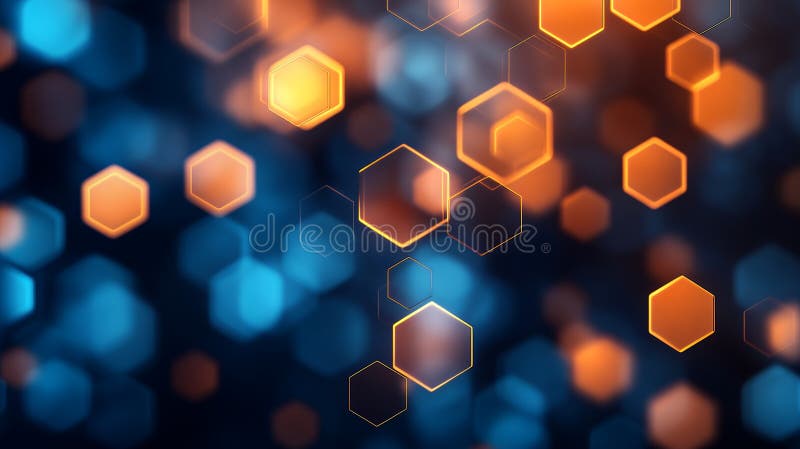 Abstract Hexagon Pattern Blue Orange Geometric Shapes Generative Ai Stock Photos - Free ...