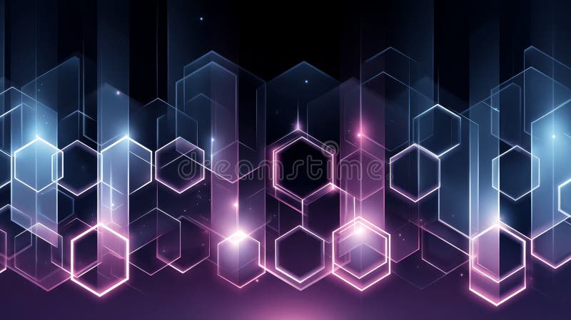 Abstract Background with Glowing Hexagons and Luminous Lines, a Futuristic Design for Modern ...
