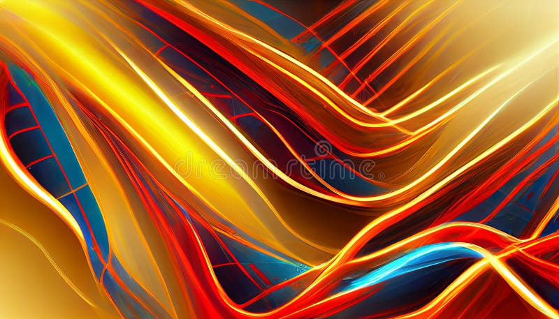 Abstract Background with Glowing Light Trails Stock Illustration ...