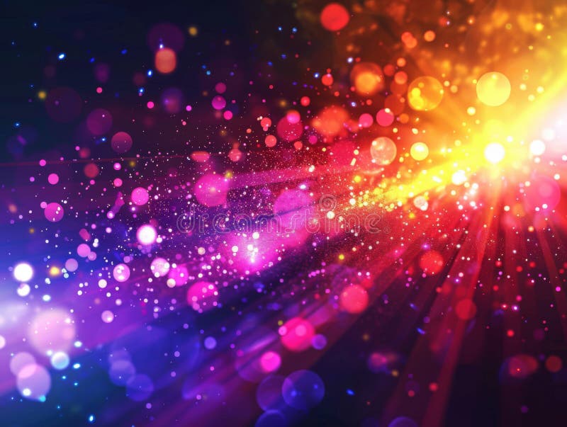 Abstract Background with Glowing Lights and Bokeh Effects Stock ...