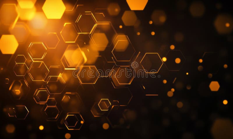 Abstract Background with Glowing Lights Hexagon Stock Illustration ...