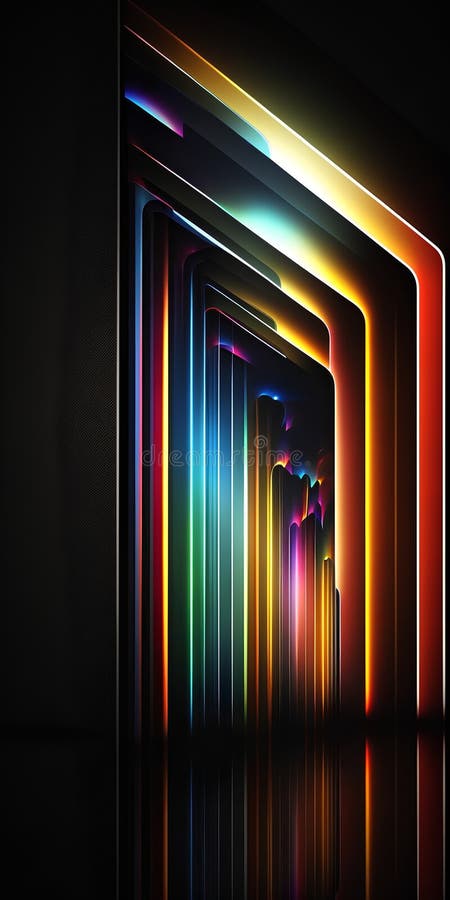 Abstract Background with Glowing Lines and Reflections. 3d Illustration ...