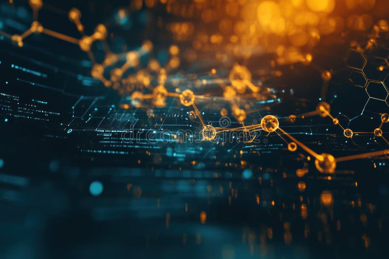 Abstract Background of Glowing Molecules and Chemical Structures ...