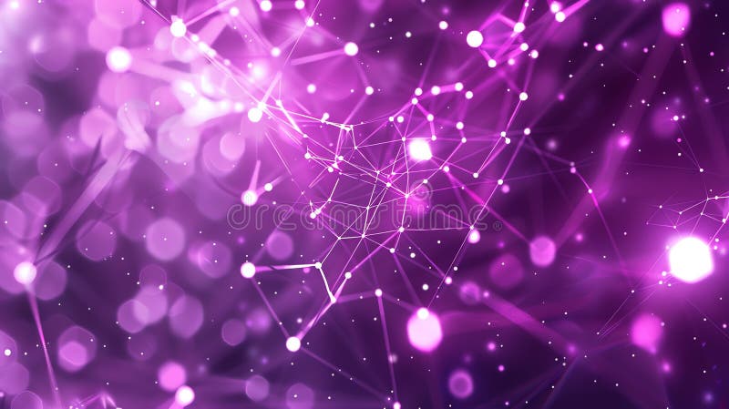 Abstract Background with Glowing Pink and Purple Plexus Network ...