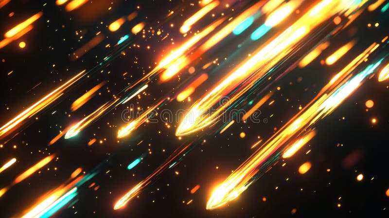 Abstract Background with Glowing Streaks of Light. Concept of Speed ...