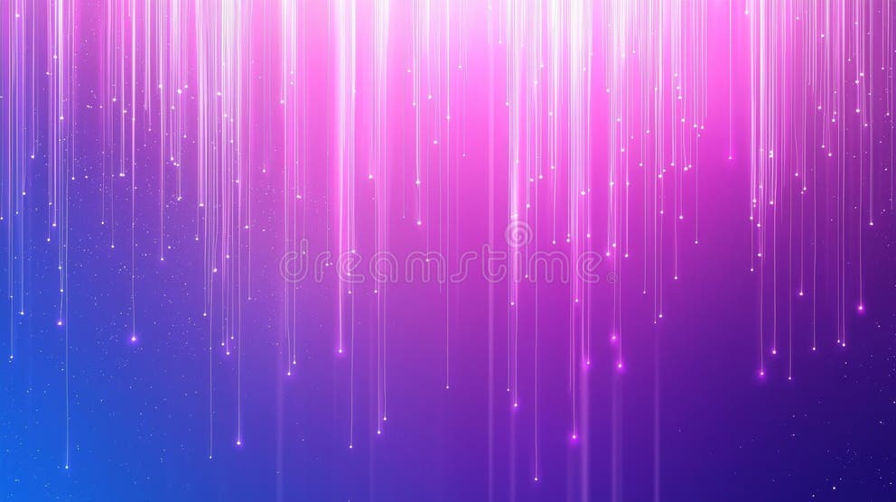 Abstract Background with Glowing Streaks of Light Falling Vertically on ...