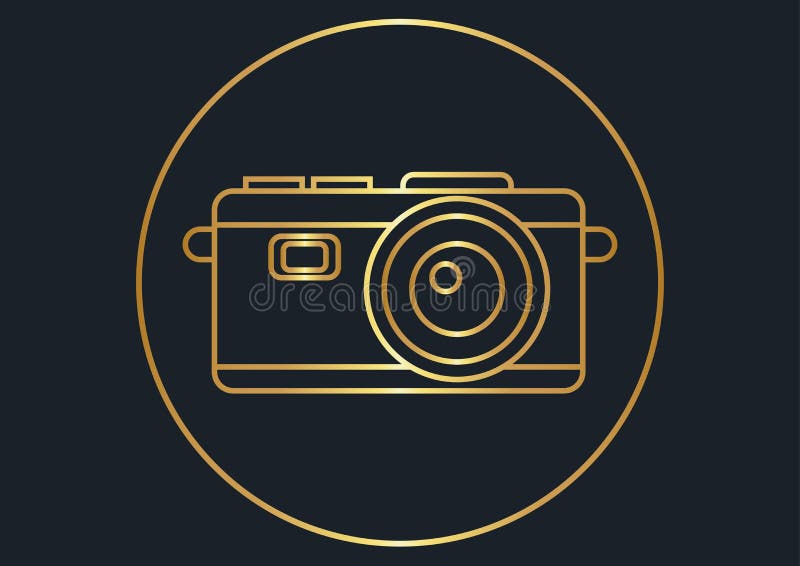 Gold camera #3 stock illustration. Illustration of exposure - 35048331