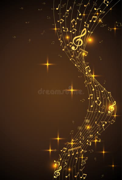 Abstract Background with Gold Color Music Notes Stock Vector ...