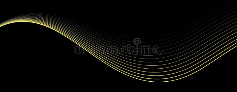 Abstract Background with Gold Curve Modern Lines on Dark Background ...