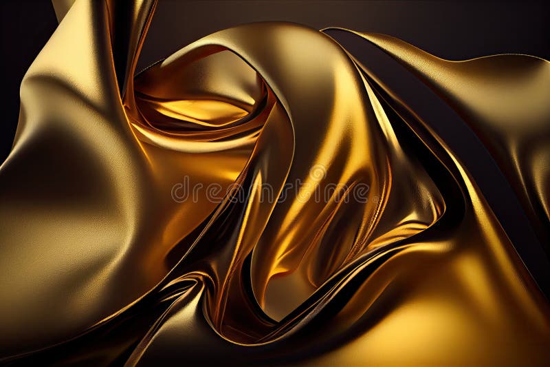 Abstract Background. Gold Flying Silk. Fabric in the Wind. Cloth ...
