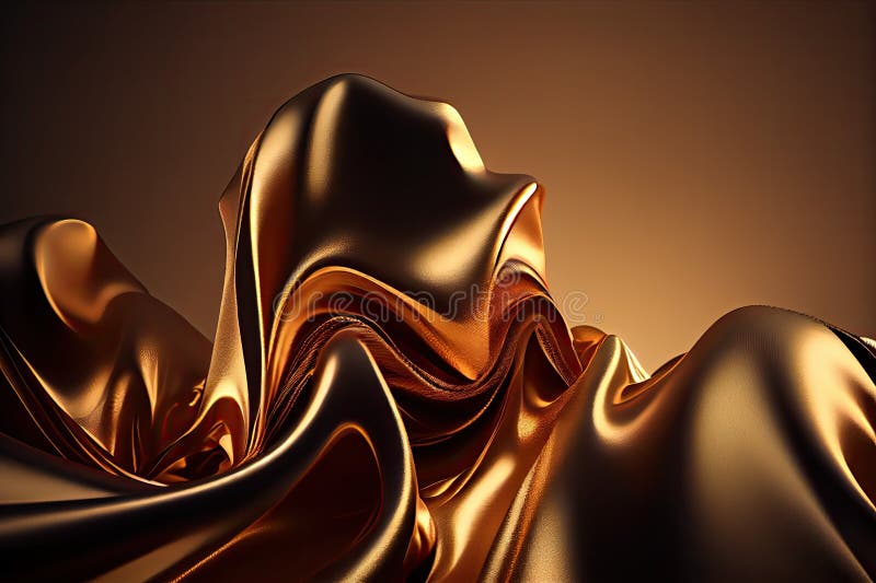Abstract Background. Gold Flying Silk. Fabric in the Wind. Cloth ...