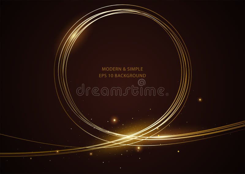Abstract Background of Gold Lines and Gold Dust Form a Circle Stock ...