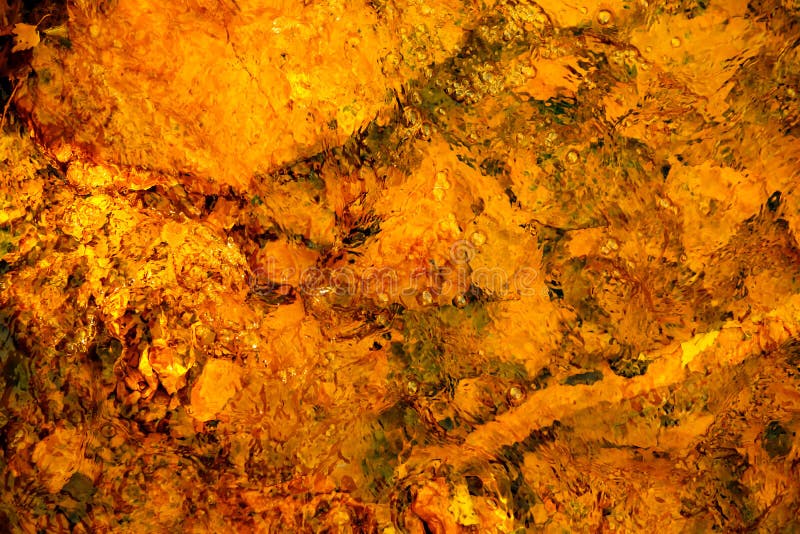 Abstract Background Golden Amber Color with Stone Texture in Water ...