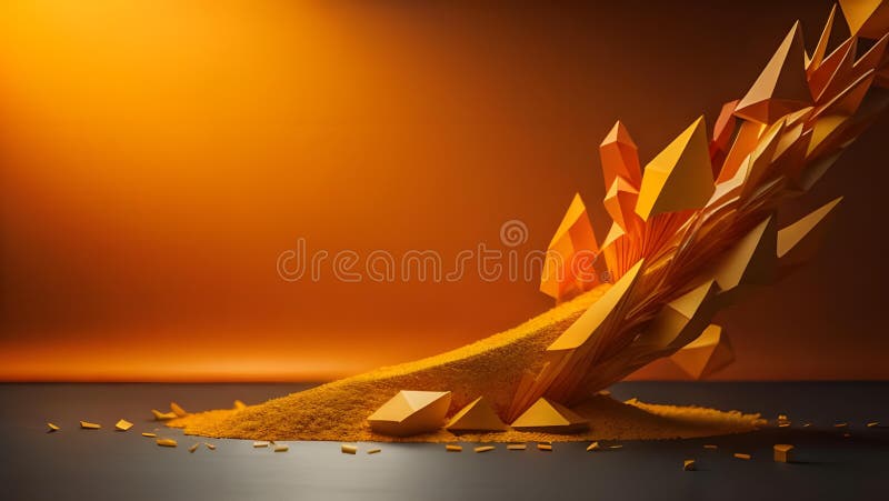 Abstract Background with Golden Elements. Generative Ai Stock ...