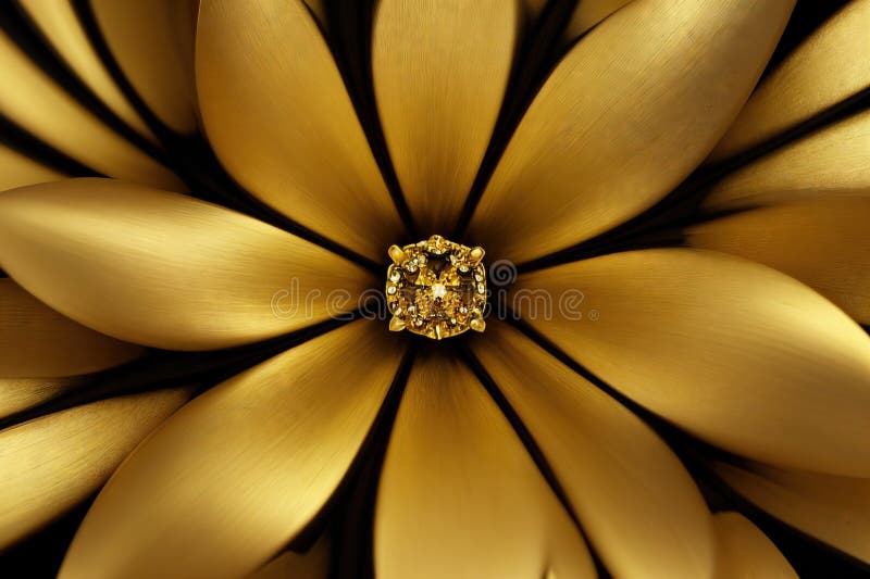 Abstract Background with Golden Flower Close Up View Stock Illustration ...