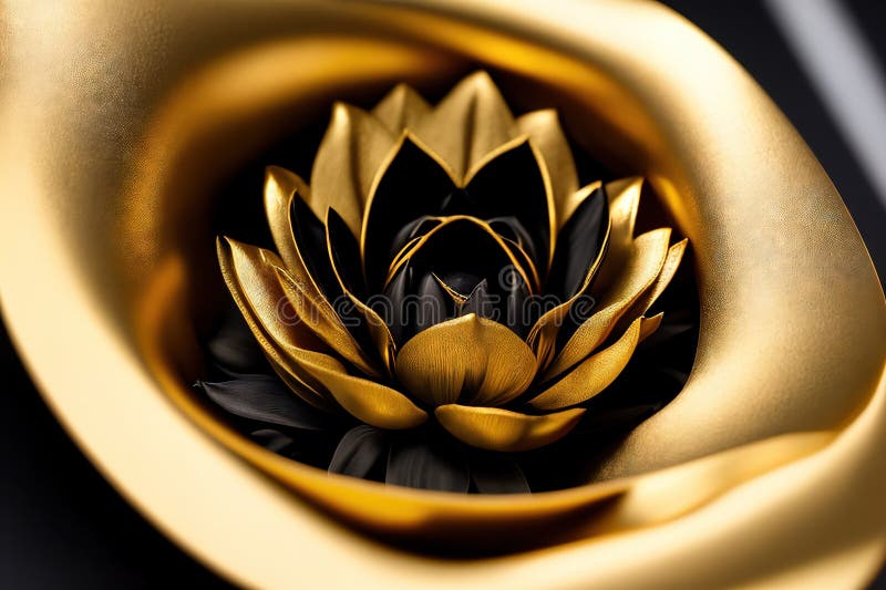 Abstract Background with Golden Flower Close Up View Stock Illustration ...