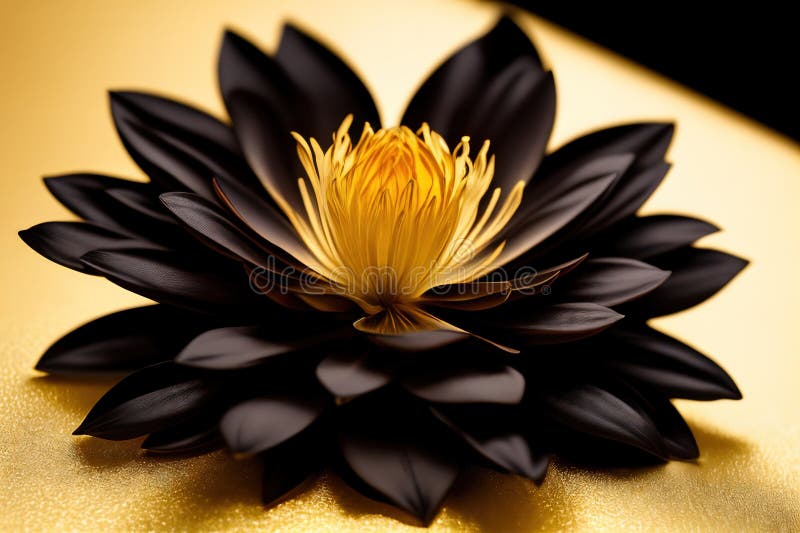 Abstract Background with Golden Flower Close Up View Stock Illustration ...